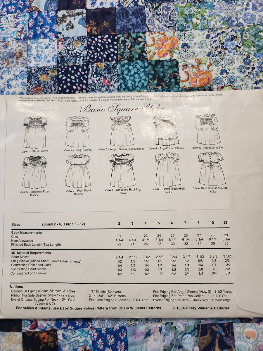 Chery Williams Basic Square Yoke – Old School Stitches