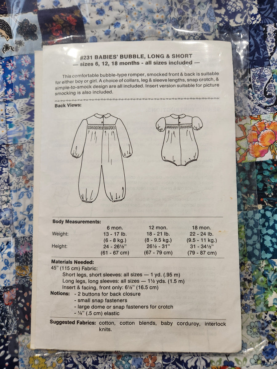 Smocking Unlimited Babies' Bubble – Old School Stitches