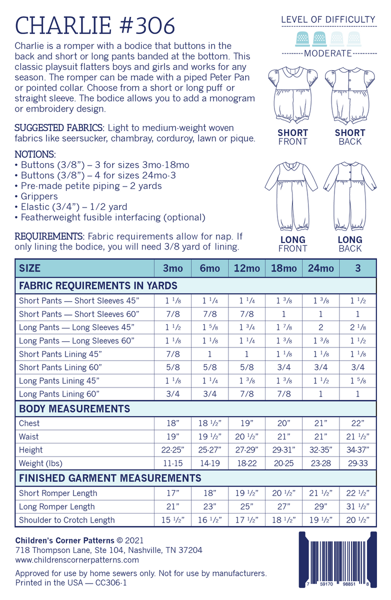 Children's Corner Charlie – Old School Stitches