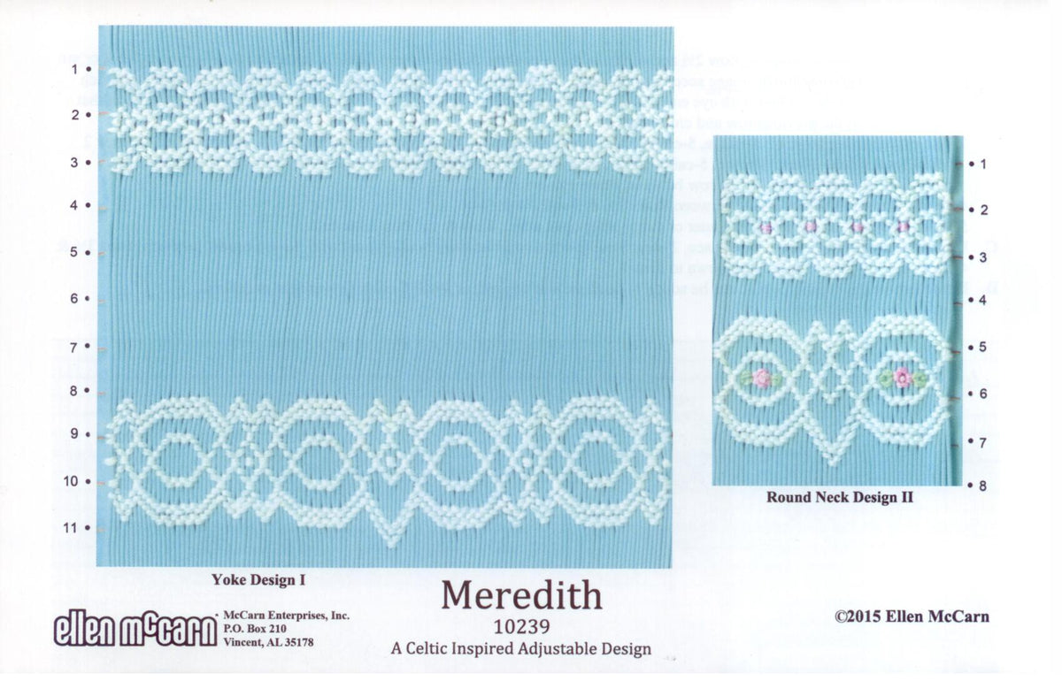 "Meredith" Smocking plate by Ellen McCarn – Old School Stitches