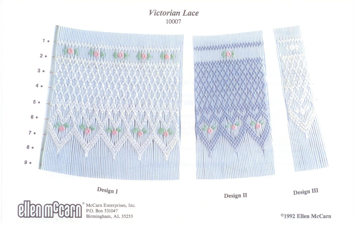 "Victorian Lace" Smocking plate by Ellen McCarn – Old School Stitches